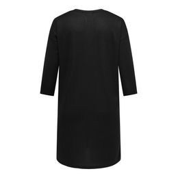 Only CARMAKOMA Damen Jerseykleid "CARALBA 3/4 SL V-NECK ABK DRESS JRS", schwarz, Gr. M, unifarben, Jersey, Obermaterial: 95% Polyester, 5% Elasthan,