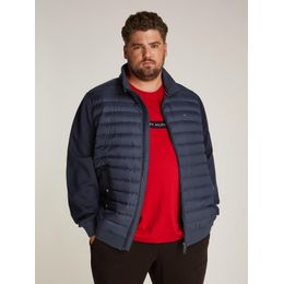 Tommy Hilfiger Big & Tall Herren Collegejacke "BT-MIX MEDIA STAND CLLR-B", blau, Gr. 5XL, TOMMY HILFIGER BIG & TALL, unifarben, Sweatware, Obermaterial: 72% Baumwolle, 28%