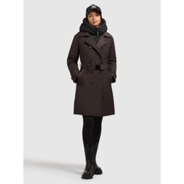 Khujo Damen Trenchcoat "GORA"moody plum, Gr. L, unifarben, Web, 100% Polyester, M&auml;ntel