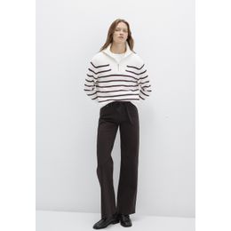 Mavi Damen Troyer "LONG SLEEVE SWEATER"fig stripe, Gr. L, Grobstrick, 49% Viskose, 31% Polyester, 20% Polyamid, Pullover, Pullover Streifen