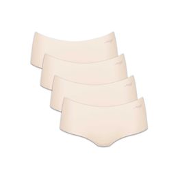 Sloggi Damen Panty "Panty Zero Microfiber Shorts 2.0 4er Pack", Gr. XS, beige, Obermaterial: 76% Polyamid PA. 24% Elasthan EL., Unterhosen