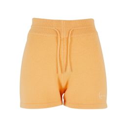 Karl Kani Damen Stoffhose "Karl Kani Damen KW221-078-1 KK Small Signature Knit Shorts"apricot, Gr. M, 35% Baumwolle, 30% Polyacryl, 25% Polyester,