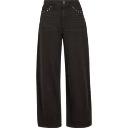 Karl Kani Damen Bequeme Jeans "Karl Kani Signature Baggy Denim Pants"schwarz, Gr. 26, unifarben, 100% Baumwolle, Jeans