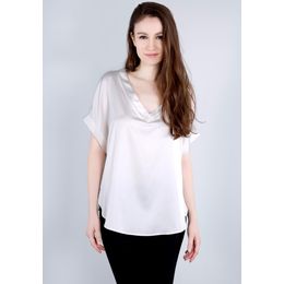 Imperial Damen Blusenshirt, beige, Gr. S, unifarben, Satin, Obermaterial: 97% Polyester, 3% Elasthan, Shirts