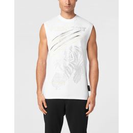 Plein Sport Herren T-Shirt "Tiger", wei&szlig;, Gr. 5XL, Obermaterial: 100% Baumwolle, Shirts