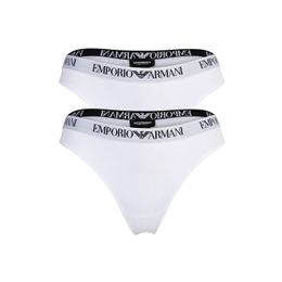 Emporio Armani Damen String "String ESSENTIAL COTTON 2er Pack", Gr. Swei&szlig;, Obermaterial: 95% Baumwolle CO. 5% Elasthan EL., Unterhosen