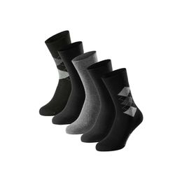 Schiesser Herren Kurzsocken "Socken Bluebird 5er Pack", Gr. 43, schwarz, Obermaterial: 77% Baumwolle CO. 22% Polyamid PA. 1% Elasthan EL., Socken