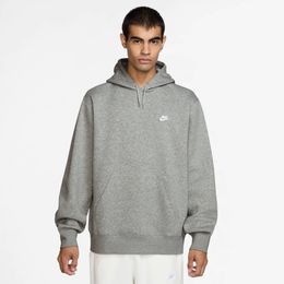 Kapuzensweatshirt Nike Sportswear "MEN'S PULLOVER FLEECE HOODIE", Herren, Gr. L, dk grau heather, lt smoke grau, weiß, Obermaterial: 80% Baumwolle, 20% Polyester, normal, Rundhals, Sweatshirts