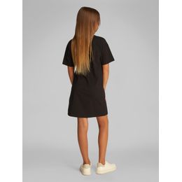 M&auml;dchen Jerseykleid "SCRIPT LOGO T-SHIRT DRESS", schwarz, Gr. 4, Calvin Klein Jeans, bedruckt, Jersey, Obermaterial: 94% Baumwolle, 6% Elasthan,