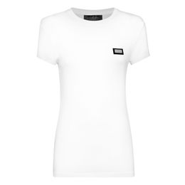 Philipp Plein Damen T-Shirt "T-Shirt Slim Fit"01, wei&szlig;, Gr. L, Obermaterial: 95% Modal, 5% Elasthan, Shirts