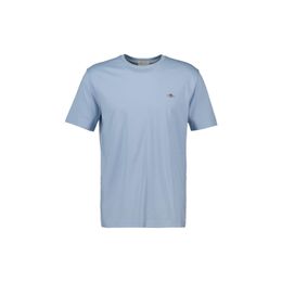 Gant Herren T-Shirt "T-Shirt Reg Shield 1er Pack"blau (fresh blau), Gr. XL, Obermaterial: 100% Baumwolle CO., Shirts
