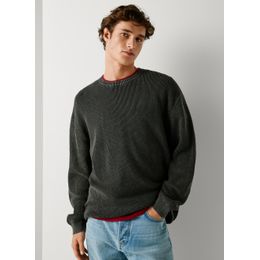 Pepe Jeans Herren Strickpullover "FRANK"schwarz, Gr. S, meliert, unifarben, washed, Strick, Obermaterial: 100% Baumwolle, Pullover
