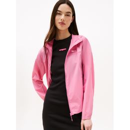 Windbreaker Tommy Jeans "TJW OUTDOOR SHELL JACKET", Damen, Gr. S (36), rosa (carnival pink), Web, Obermaterial: 100% Polyamid, unifarben, Basic h&uuml;ftlang, mit Gummizug, Jacken Windbreaker