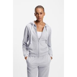 HUGO UNDERWEAR Damen Sweatjacke, Gr. Sgrau, Sweatware, Obermaterial: 66% Baumwolle, 30% Polyester, 4% Elasthan, unifarben, Basic, Sweatjacken