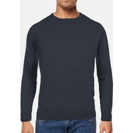 INDICODE Herren Rundhalspullover "INTownsend"navy, Gr. S, unifarben, Strick, Obermaterial: 80% Baumwolle, 20% Polyamid, Pullover