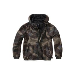 Brandit Jungen Allwetterjacke "Brandit Herren Kids Summer Windbreaker Frontzip"schwarzcamo, Gr. 158, unifarben, 100% Polyester, Jacken
