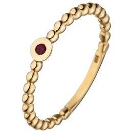 Jobo Damen Goldring "Kugelring Rubinring", 56, Gelbgold 333, gold, Gelbgold 333, Fingerringe, 333 Gold mit Rubin
