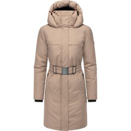 Wintermantel Navahoo "Gipfelspass XIV", Damen, Gr. XXXL(46), helltaupe, Obermaterial: 100% Polyester; Innenfutter: 100% Polyester; Wattierung: 100% Polyester; &Auml;rmelfutter: 100% Polyester, tailliert ca. Mitte Oberschenkel, hoch geschlossener Ausschnitt, &Auml;rmel ohne &Auml;rmelschlitz Rippstrickb&uuml;ndchen, M&auml;ntel Wintermantel, Warmer Winterparka mit Tailleng&uuml;rtel