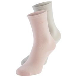 BOSS Damen Freizeitsocken, Gr. 35, rosa, Baumwollmischung, unifarben, Socken, mit Logoschriftzug