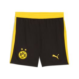 Puma Kinder Trainingsshorts "BVB SHORTS REPLICA W/ BLOCKING JR"Puma schwarz, faster gelb, Gr. 140, colorblocking, Web, Obermaterial: 100% Polyester,