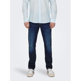 Only & Sons ONLY & SONS Herren Slim-fit-Jeans "ONSLOOM SLIM JAX DBD 9138 DCC DNM NOOS", blau, Basic, Gr. 29, Denim/Jeans, Obermaterial: 93% Baumwolle, 5%