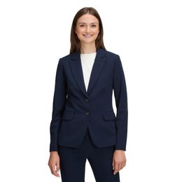 BETTY & CO BETTY & CO Damen Longblazer "Damen Klassischer Blazer mit Taschen", blau, Gr. 34, Obermaterial: 59% Polyester, 37% Viskose, 4% Elasthan. Futter: 100%