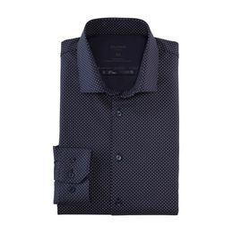 OLYMP Herren Businesshemd "No. Six 24/Seven super slim", blau, Gr. 36, Web, Obermaterial: 64% Baumwolle, 27% Polyester, 9% Elasthan, Hemden, mit