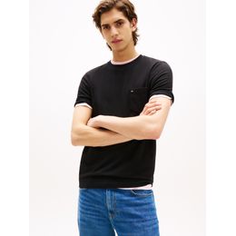Tommy Hilfiger Herren T-Shirt "ESSENTIAL SOLID POCKET TEE", schwarz, Gr. XL, Single Jersey, Obermaterial: 100% Baumwolle, Shirts