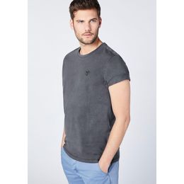 Chiemsee Herren T-Shirt, schwarz, Gr. S, unifarben, 100% Baumwolle, Shirts, - garment dyed