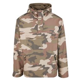 Anorak Brandit "Brandit Herren Fleece Pull Over Windbreaker", Damen, Gr. 4XL, light woodland, 100% Polyester, mehrfarbig, normal, ohne Ausschnitt, Jacken