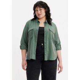LEVI'S&reg; PLUS LEVI'S PLUS Damen Hemdbluse "DOREEN UTILITY SHIRT"schwarz fores, Gr. XXXL, unifarben, Web, Obermaterial: 100% Lyocell, Blusen, angenehm luftig und