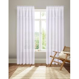 Gardine Home Affaire, B:130cm H:225cm, wei&szlig;, Polyester, Gardinen, "Riedbach", mit floraler Bord&uuml;re bestickt