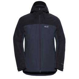 Jack Wolfskin Herren 3-in-1-Funktionsjacke, blau, Gr. L, Obermaterial: 100% Polyester, Jacken, mit Kapuze mit regulierbarem Elastikband, wasserdicht,
