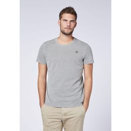 Chiemsee Herren T-Shirt, grau, Gr. L, unifarben, 100% Baumwolle, Shirts, - garment dyed