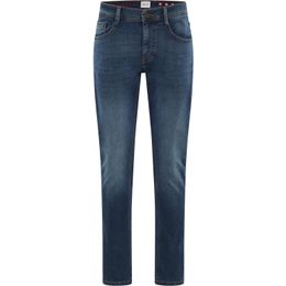 Mustang Herren Slim-fit-Jeans "Herren Style Oregon Slim K", blau, Gr. 32, unifarben, Denim/Jeans, 83% Baumwolle, 16% Polyester, 1% Elasthan, Jeans