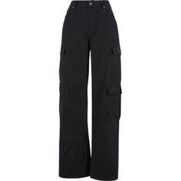 Cargohose Karl Kani "Karl Kani Karl Kani Signature Multipocket Cargo Pants", Damen, Gr. XXS, US-Gr&ouml;&szlig;en, schwarz, 98% Baumwolle, 2% Elasthan, loose fit, Hosen Cargohose