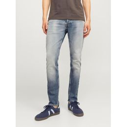 Jack & Jones JACK & JONES Herren Slim-fit-Jeans "JJIGLENN JJCOOPER CJ 091 NOOS", blau, Gr. 28, Abriebeffekte, Denim/Jeans, Obermaterial: 99% Baumwolle, 1%