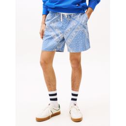 Tommy Jeans Damen Strandshorts "TJM AOP LOOSE BEACH SHORT EXT"colorado blau bandana aop, Gr. XL, bedruckt, Web, Obermaterial: 100% Baumwolle, Hosen