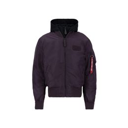 Herren Bomberjacke "MA-1 D-Tec", lila, Gr. M, Alpha Industries, Obermaterial: 100% Nylon, Futter: 100% Nylon, Kapuze: 75% Baumwolle, 25% Polyester,