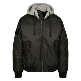 Brandit Herren Anorak "Brandit Herren Hooded MA1 Bomber Jacket"schwarz, Gr. XXXL, unifarben, 100% Polyester, Jacken