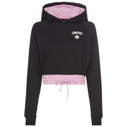 Converse Damen Kapuzensweatshirt, schwarz, Gr. XL, unifarben, Jersey, Obermaterial: 80% Baumwolle, 20% Polyester, Sweatshirts