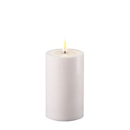 Deluxe Homeart LED Real Flame Outdoor Stumpenkerze wei&szlig; skandinavische Deko Online Shop