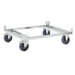 eurokraft pro Fahrgestell aus Stahl, f&uuml;r Industriepaletten, Tragf&auml;higkeit 1000 kg, Ladeh&ouml;he 280 mm, verzinkt