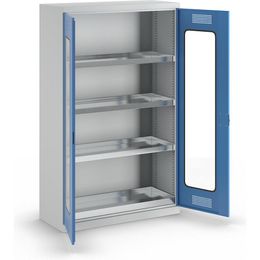 eurokraft pro Umweltschrank, mit Sichtfenstert&uuml;ren, 3 Wannenb&ouml;den, 1 Bodenwanne, Breite 1200 mm
