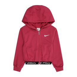 Nike Sportswear Sweatjacke 'ESSENTIALS' M&auml;dchen Gr&ouml;&szlig;e 104 magenta / schwarz / wei&szlig;