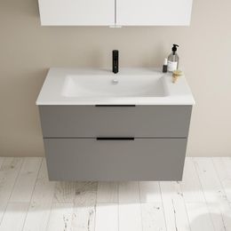 Burgbad Eqio Schrank mit Slim Keramik-Waschtisch, 2 Ausz&uuml;ge, SHBT092F6584C0001G0200,