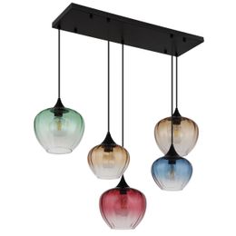 Globo LIGHTING Pendelleuchte "SANDER", schwarz (schwarz matt), 1 Stk., Leuchten, Gläser, Hängelampe, Wohnzimmer, Esstisch