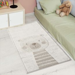 Kinderteppich Carpet City "MARA710", beige (creme), B:80cm H:11mm L:150cm, Obermaterial: 70% Polypropylen, 30% Polyester, Teppiche, Kinderteppich, Kinderzimmer, Kurzflor,robust,Tiere, Spielzimmer