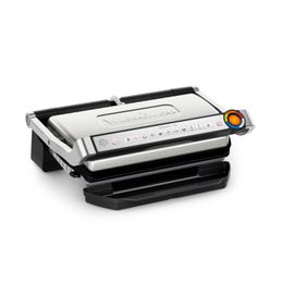 Kontaktgrill Tefal "OptiGrill + XL, erneuerte Kochstufenanzeige, 9 automatische Programme", silber (geb&uuml;rsteter edelstahl), B:44,5cm H:17,5cm T:36,5cm, Kontaktgrill_Standgrill_Tischgrill_Teppanyakigrill, manuelles Programm, sp&uuml;lmaschinengeeignete Platten GC727D