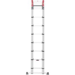 Teleskopleiter Hailo "FlexLine", grau (aluminiumfarben), B:48cm H:108cm L:10cm, Aluminium, Leitern, Alu-Sicherheits-Teleskopleiter 13 Sprossen